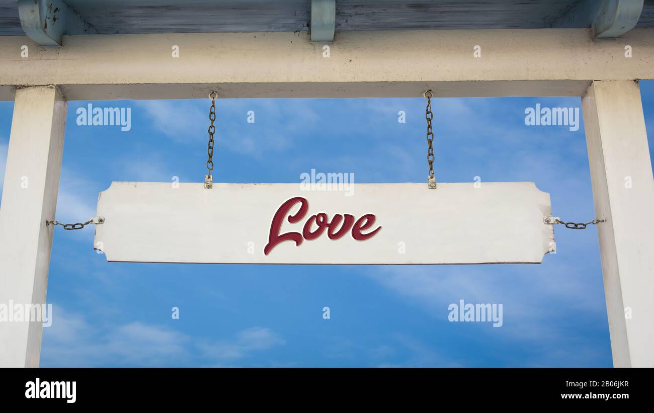 Street Sign the Direction Way to Love Stock Photo - Alamy