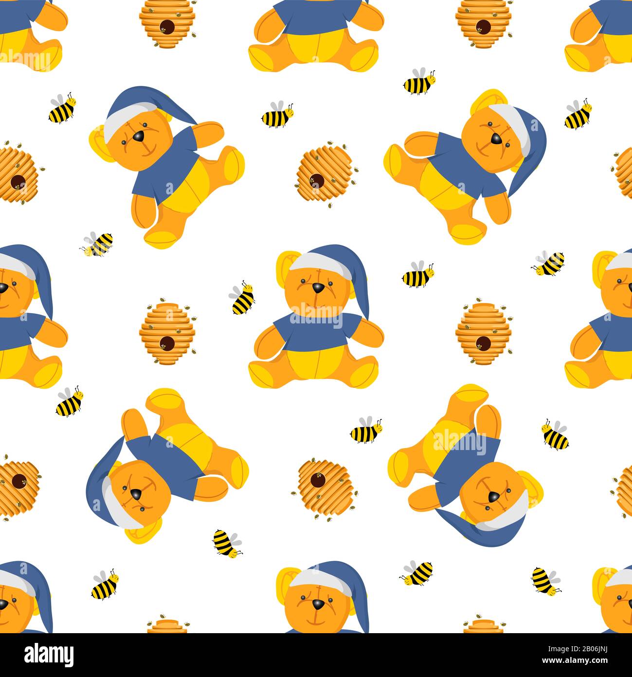 Winnie-the-pooh seamless pattern. Toys isolated on a white background ...