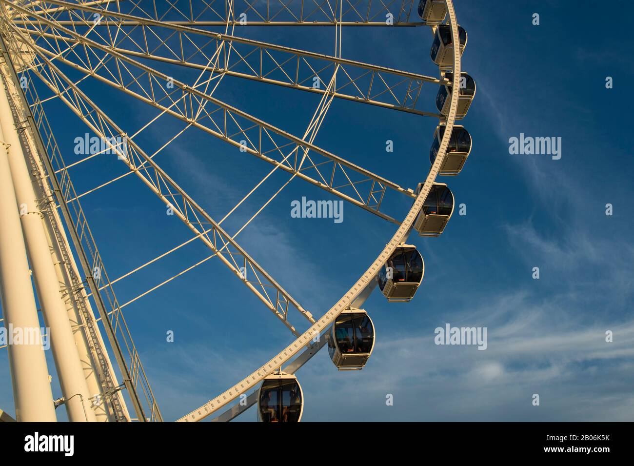 Detail of the Great Wheel (Ferris wheel) at Seattle's Pier 57 on Seattle Waterfront, Washington ...