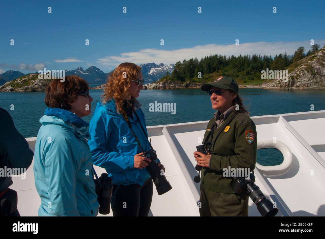 Passengers on cruise ship Safari Endeavour in Glacier Bay National Park ...