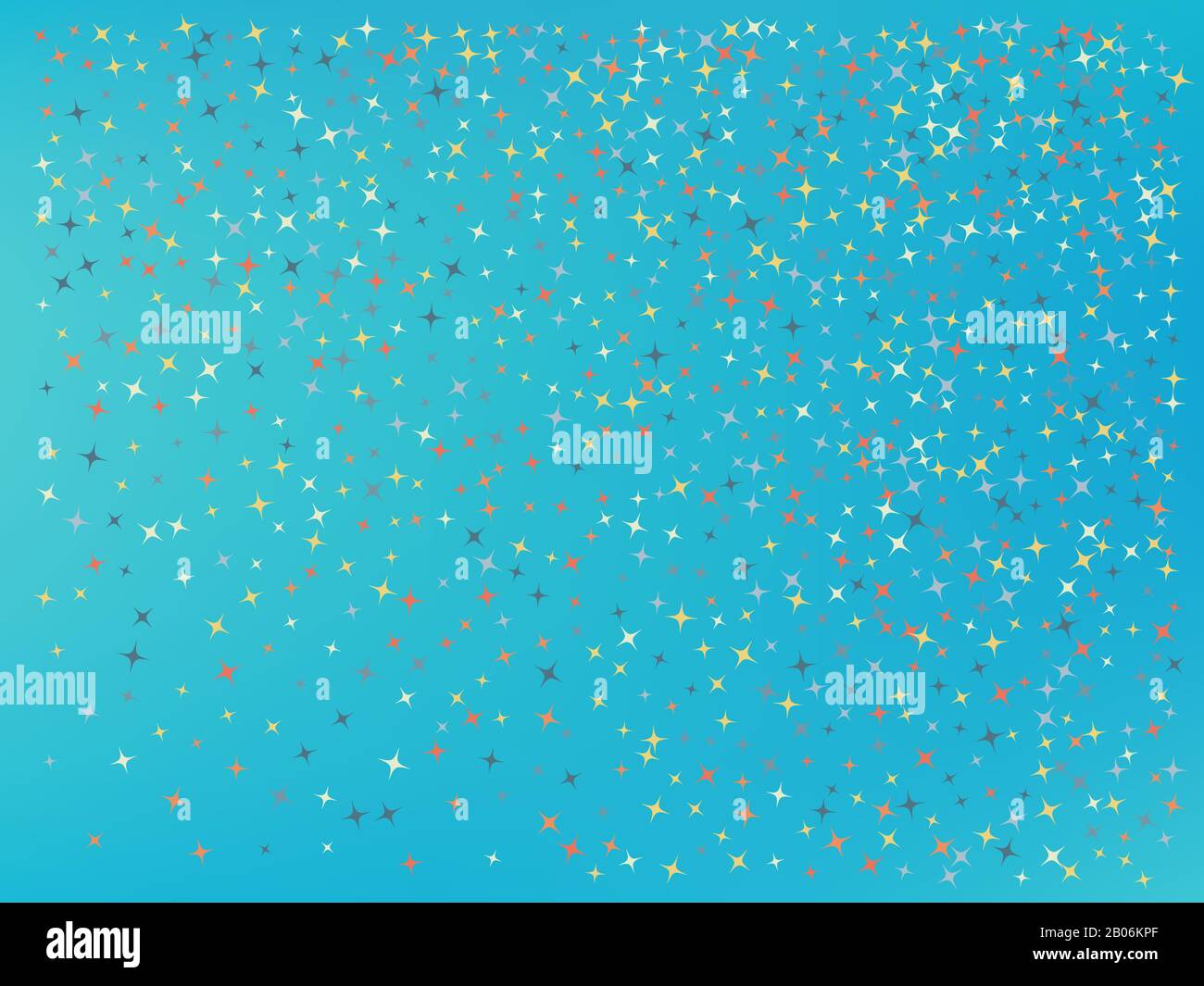 Cyan color background. Stars confetti. Common colorific fantasy. Stars ...