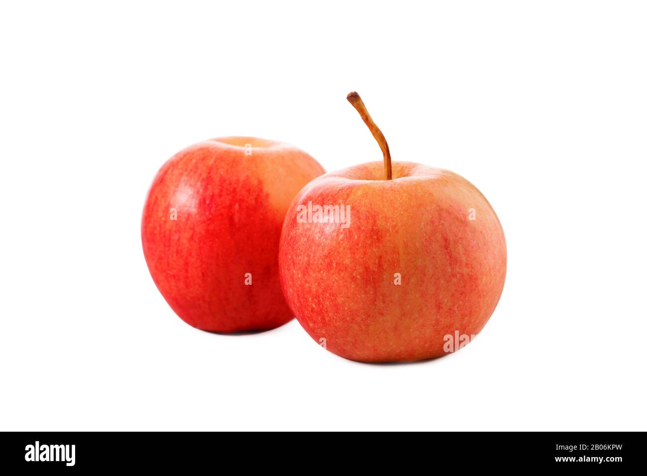 two red apples isolated with shadow on white background Stock Photo - Alamy