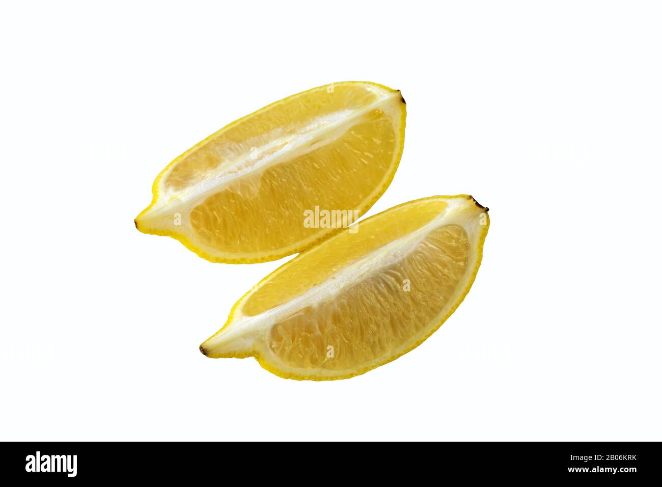 Two slice of lemon citrus fruit isolated on white background Stock ...