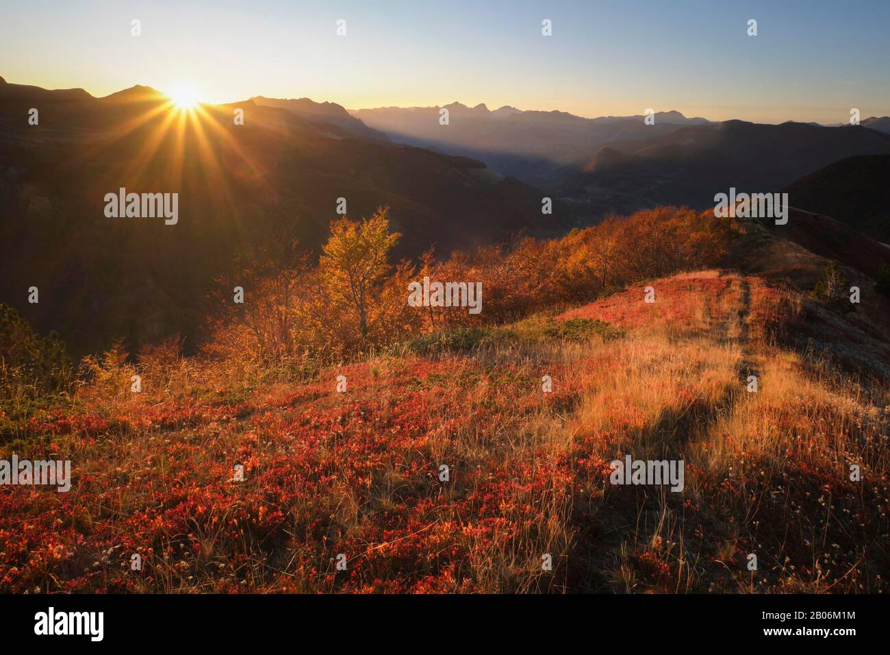 Sunset Albanian Alps, autumn, Lepushe, Albania Stock Photo - Alamy