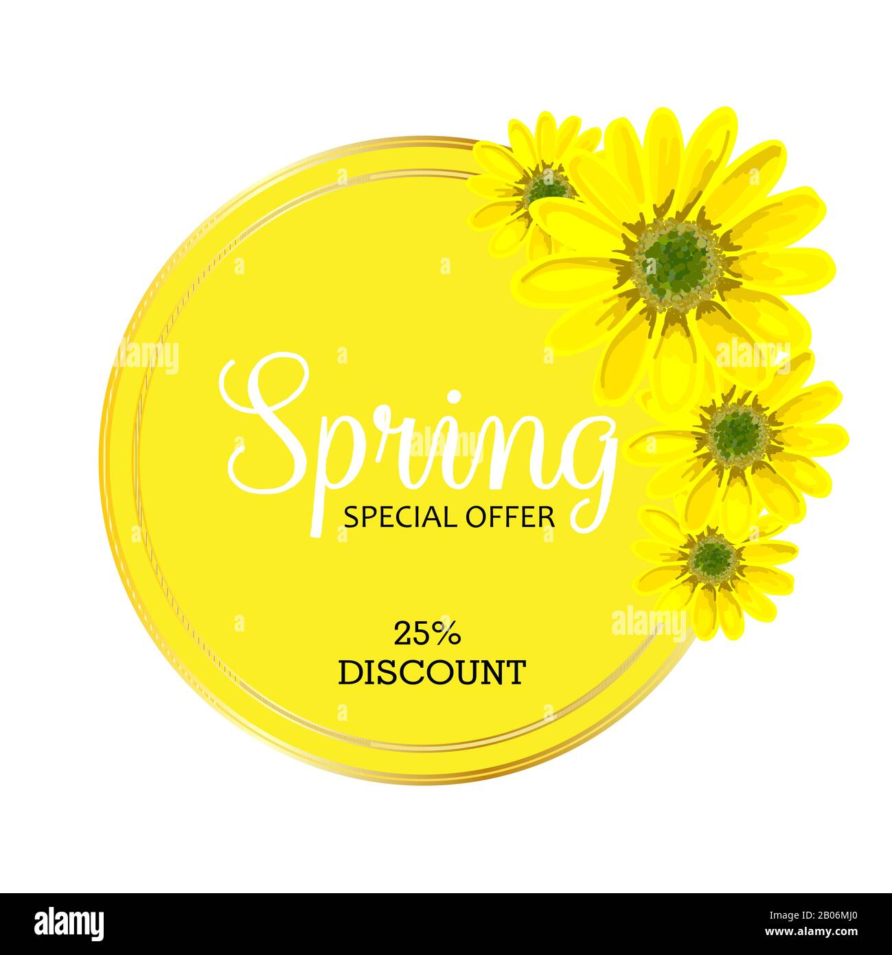 Round badge with the inscription spring. Spring discounts and sales ...