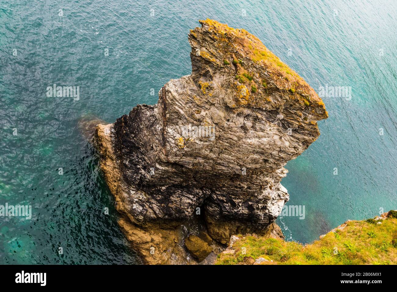 Rock stack in abstract at St Agnes Beach, St Agnes, Cornwall, UK Stock ...