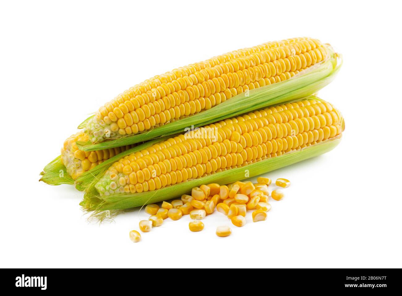 Corn on a white background. Creative Photo Stock Photo - Alamy