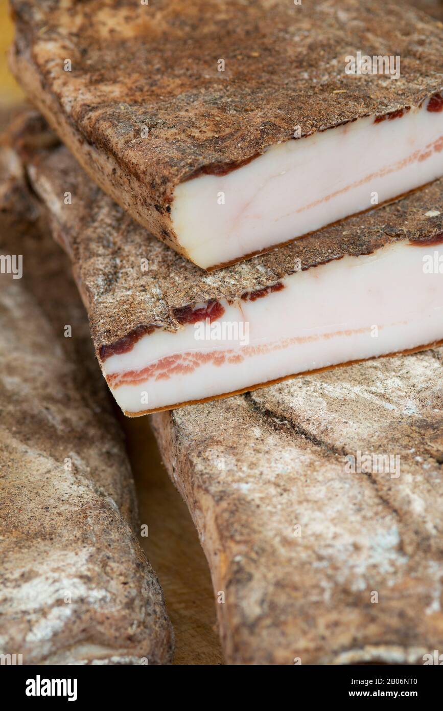 Italy, Lombardy, Typical Bacon called Pancetta Stock Photo - Alamy
