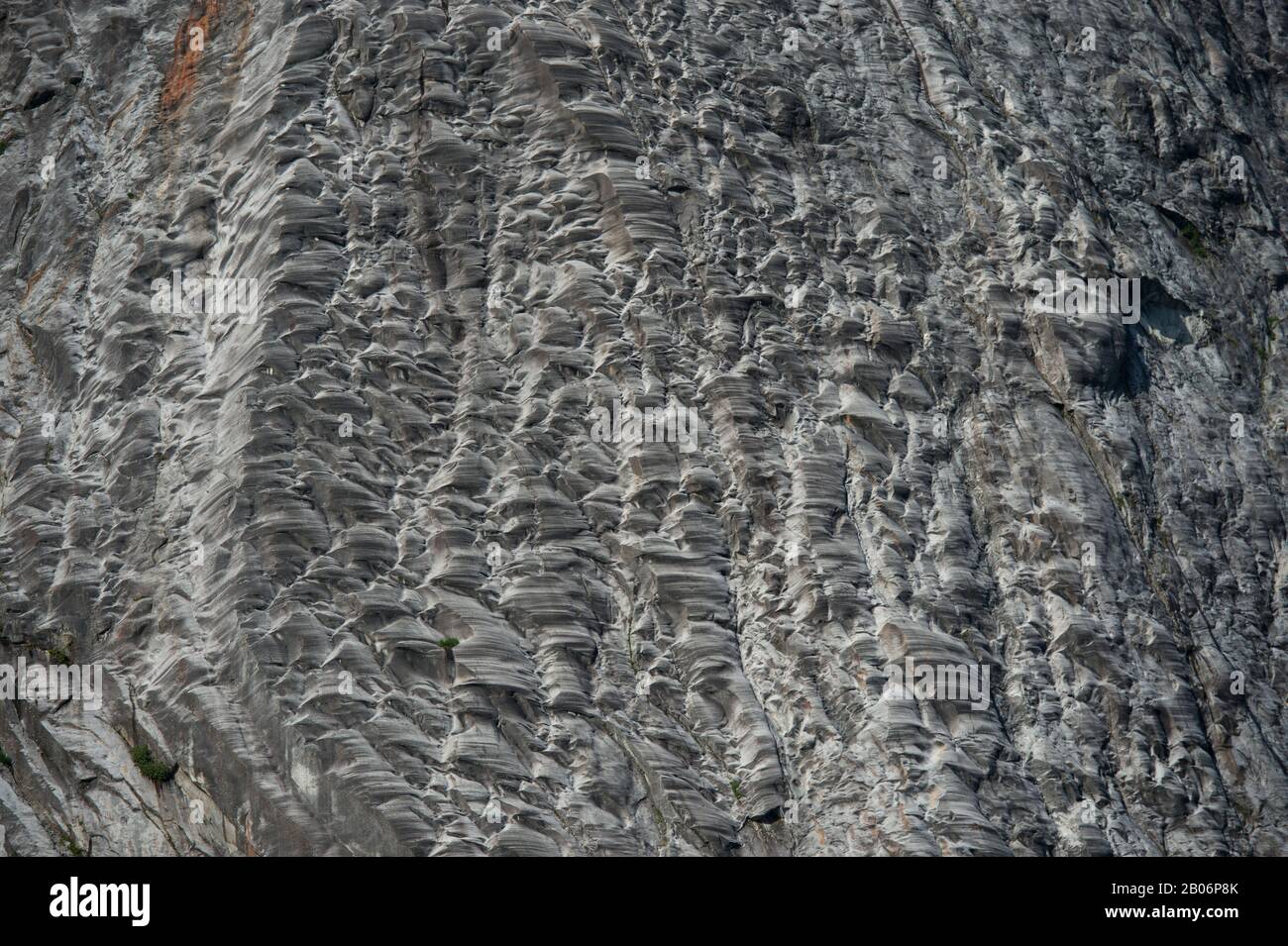 Fjord wall near Dawes Glacier with chatter marks, a series of marks ...