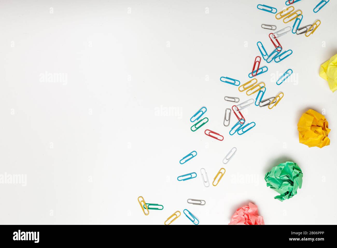 colorful crumpled paper balls top view. Creative Photo Stock Photo - Alamy