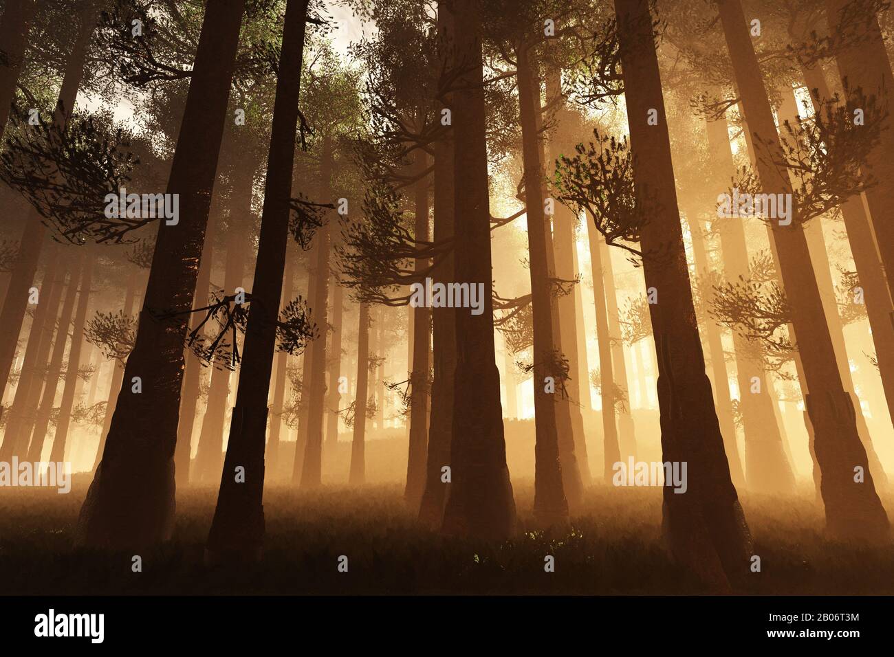 Mysterious Fairy Tale Deep Magic Forest 3D Illustration Artwork Stock ...