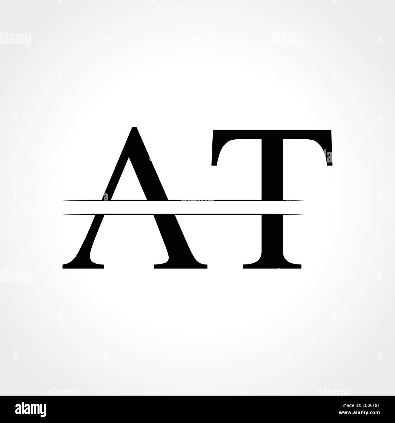 Initial AT Letter Logo With Creative Modern Business Typography Vector ...