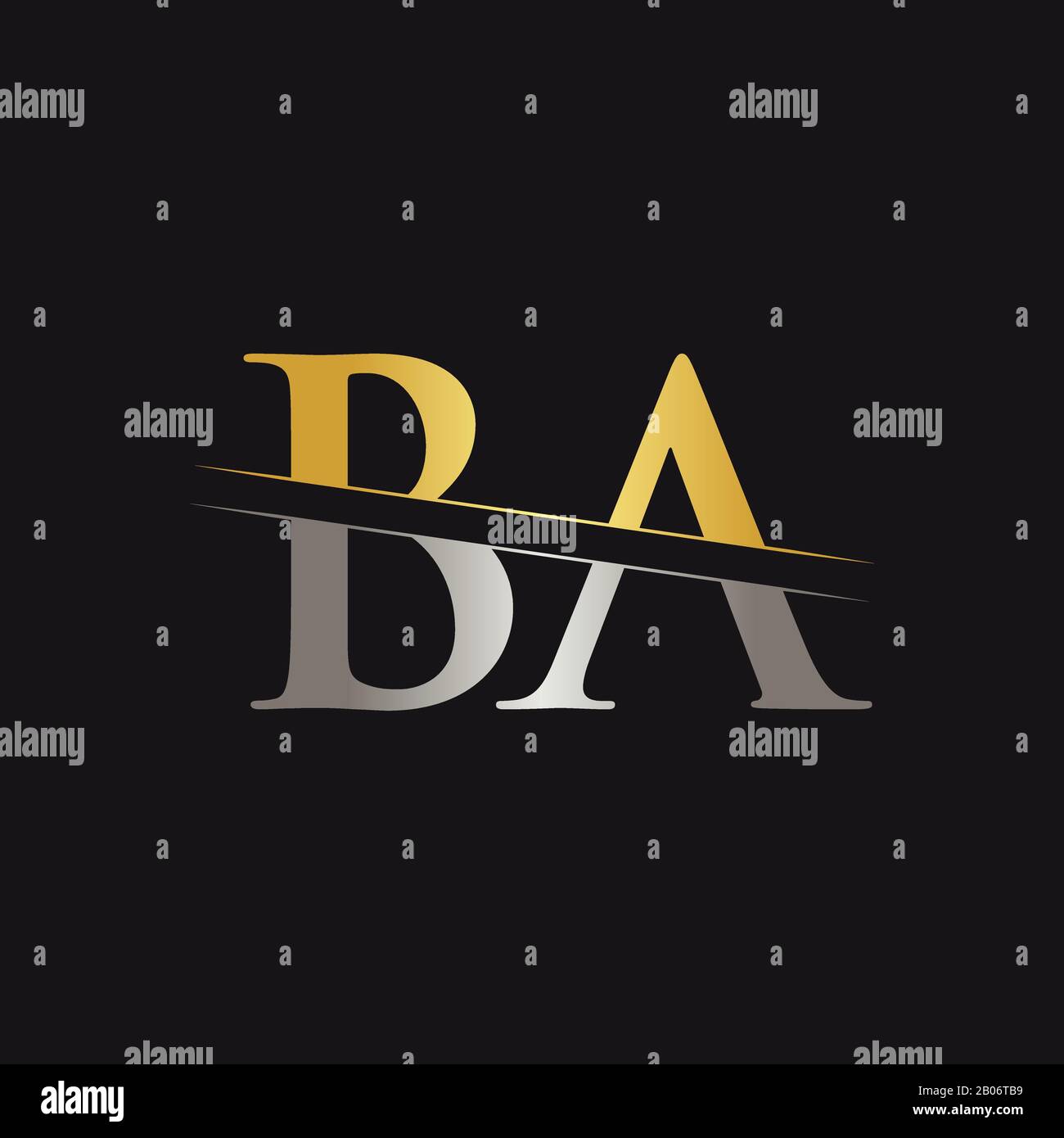 Initial BA Letter Logo With Creative Modern Business Typography Vector ...