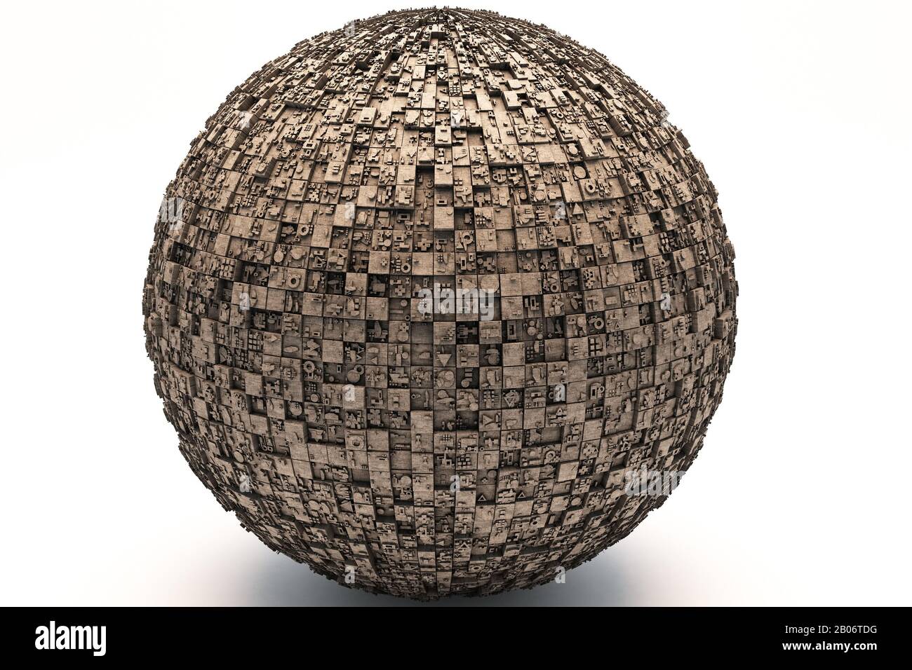 Mysterious Greeble Sphere 3D Illustration Stock Photo - Alamy