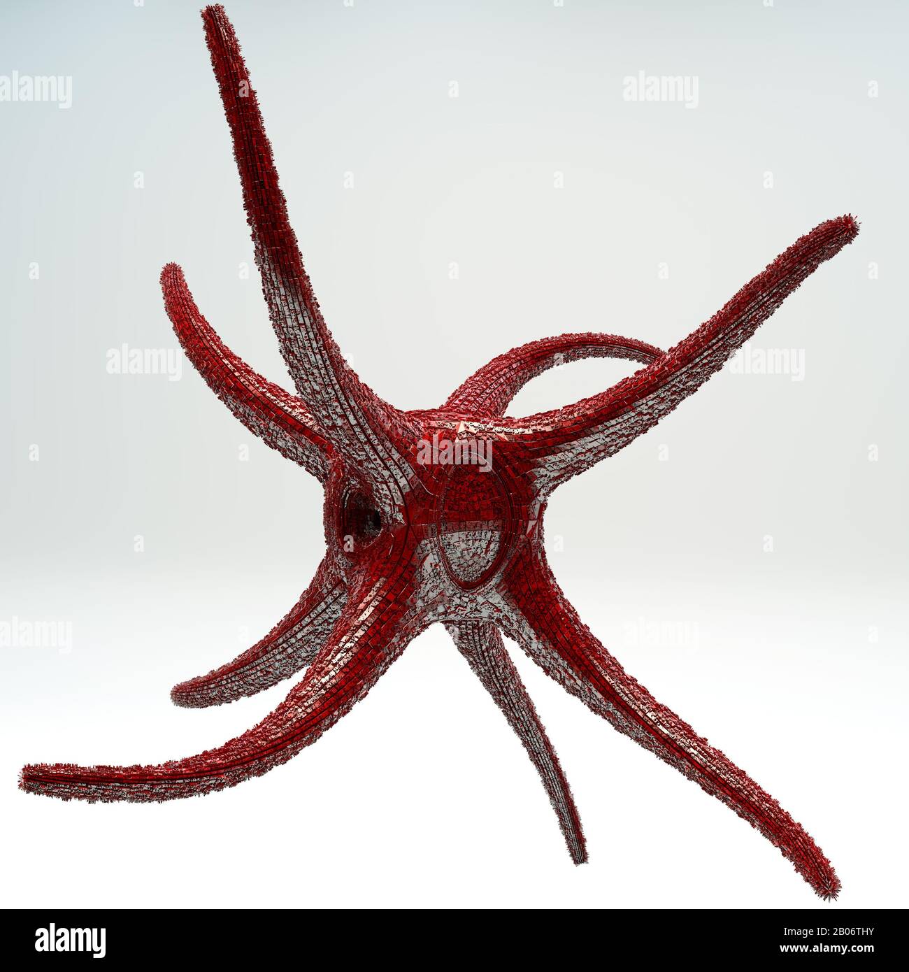 Octopus Space Station in Red 3D Illustration Stock Photo - Alamy