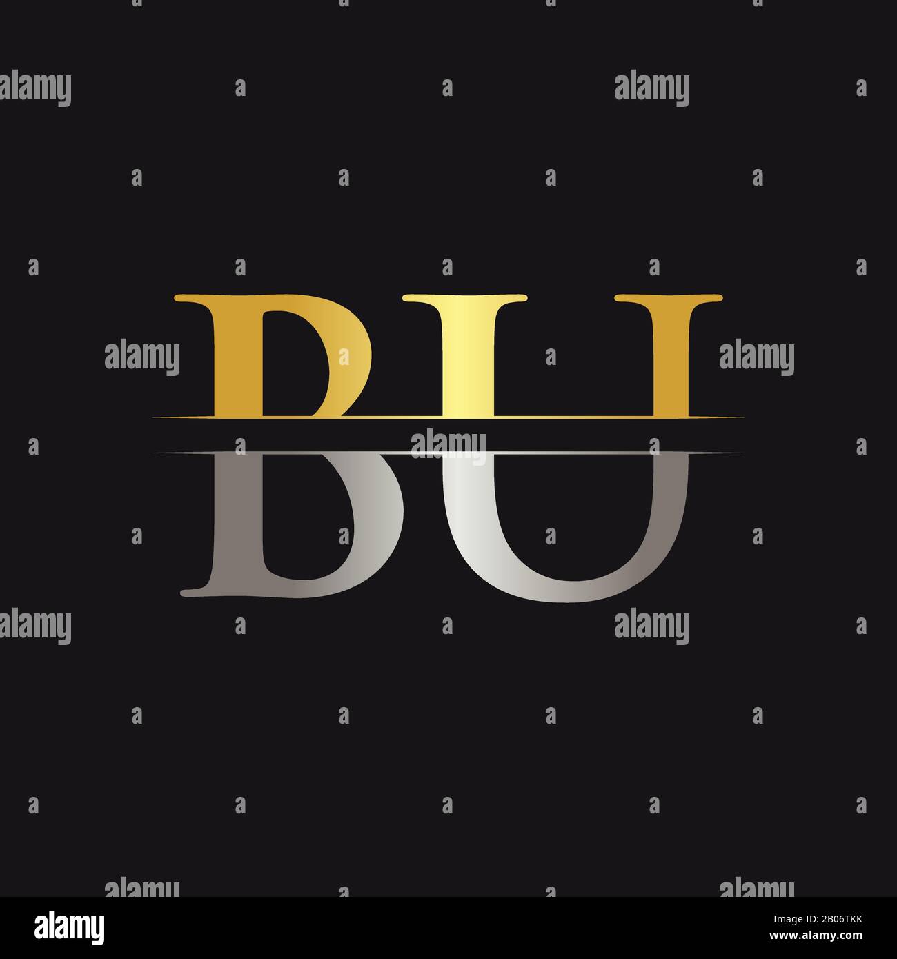 Initial BU Letter Logo With Creative Modern Business Typography Vector ...