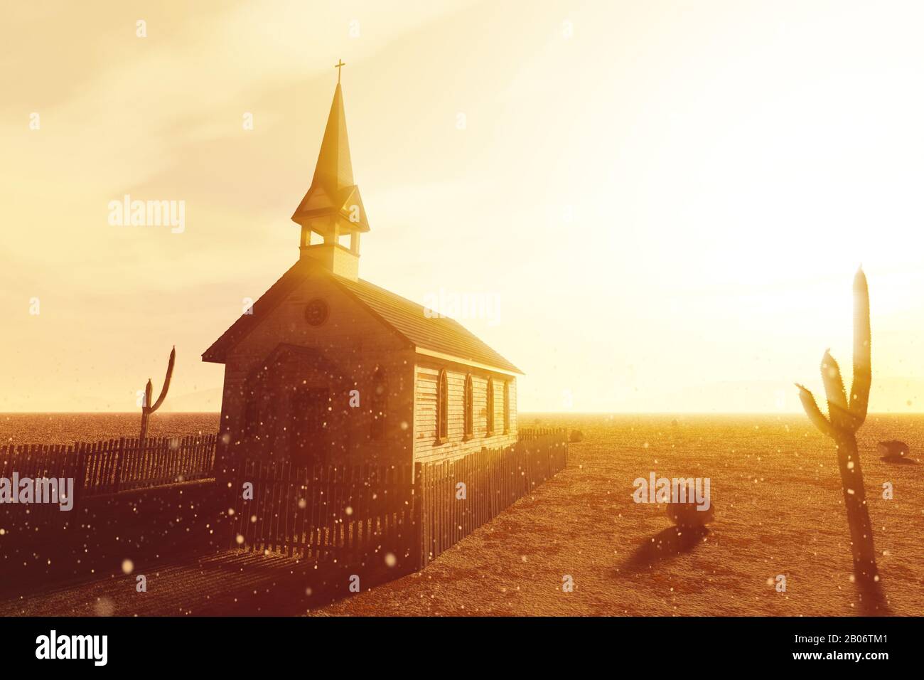 Old Wooden Christian Desert Chapel 3D Illustration Stock Photo - Alamy