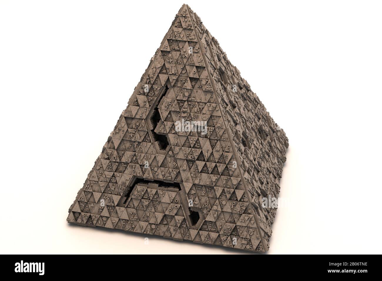 Pyramid Space Station 3D Illustration Stock Photo - Alamy