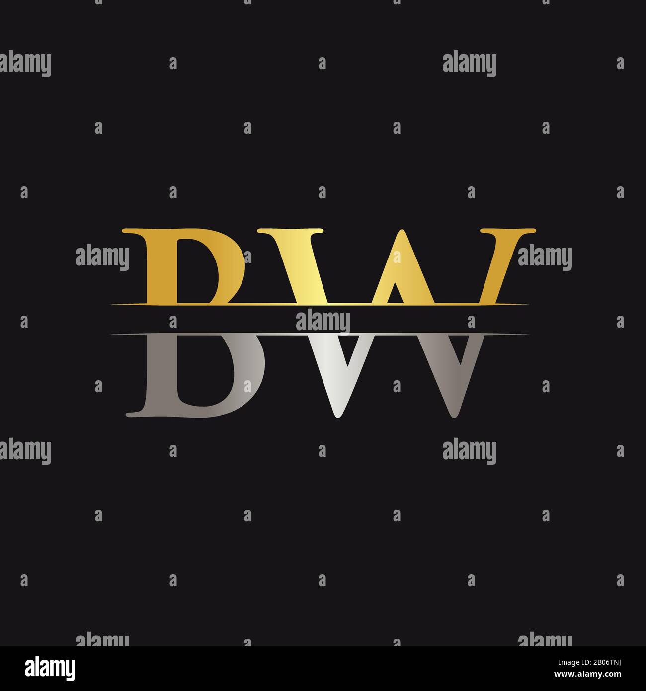 Initial BW Letter Logo With Creative Modern Business Typography Vector ...