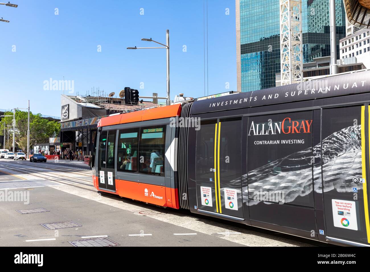 Sydney light rail train tram running through the city centre,Sydney ...