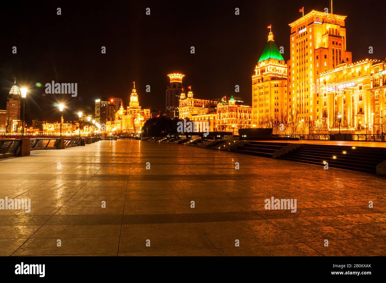 Shanghai’s historic Bund waterfront with its colonial architecture seen ...
