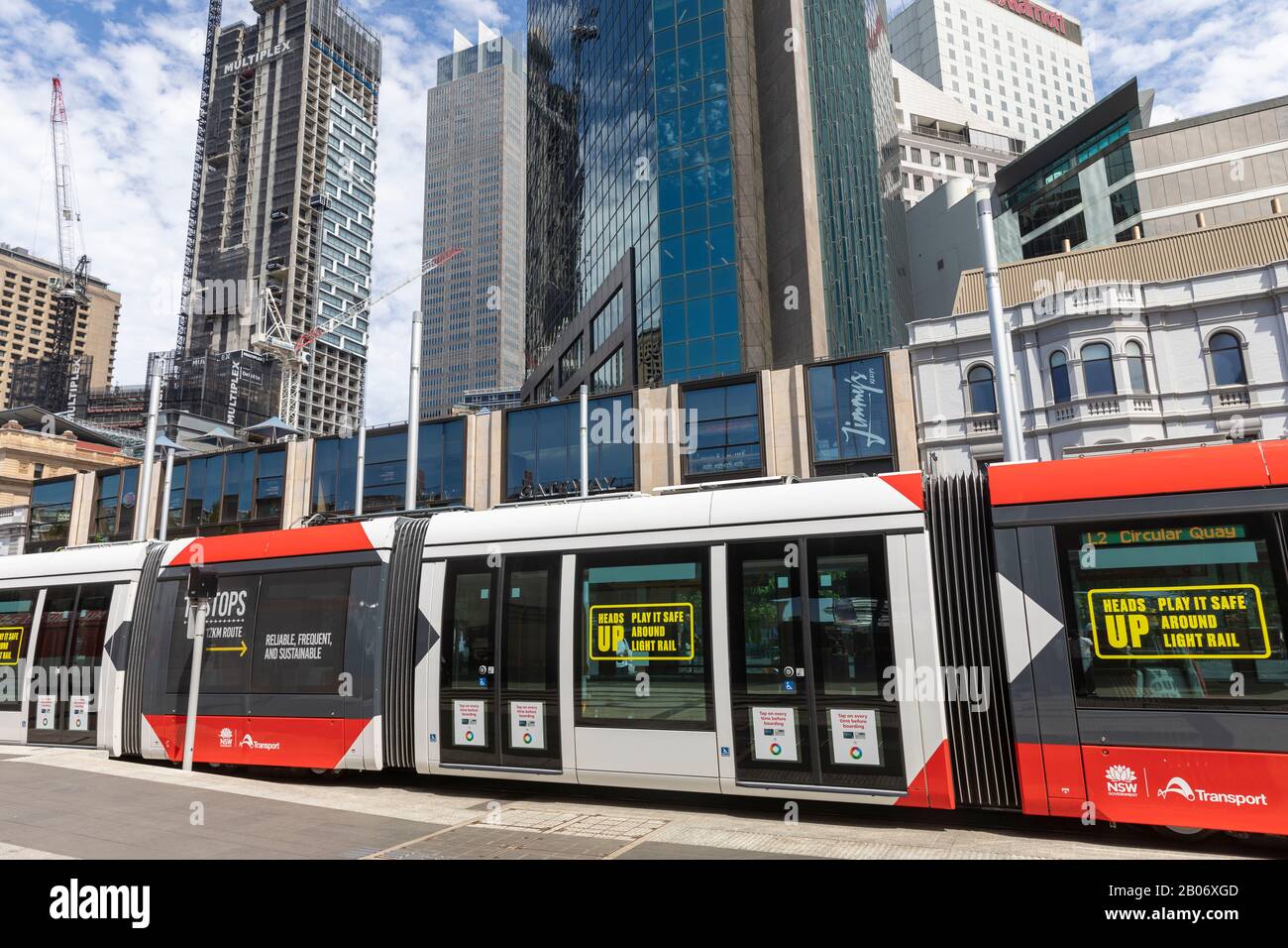 Sydney Australia city centre and the CBD light rail tram at Circular ...