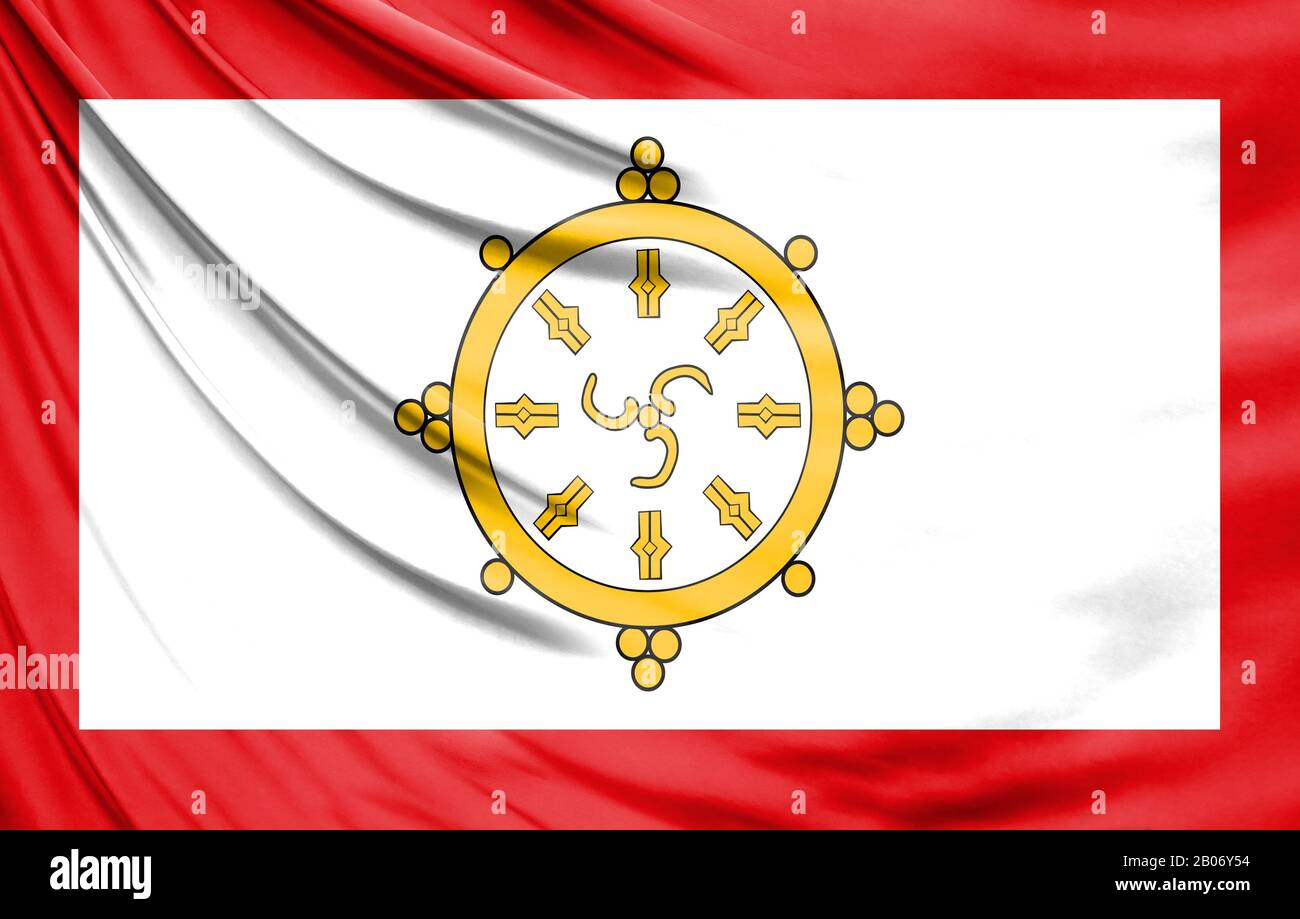 Realistic flag of Sikkim on the wavy surface of fabric Stock Photo - Alamy