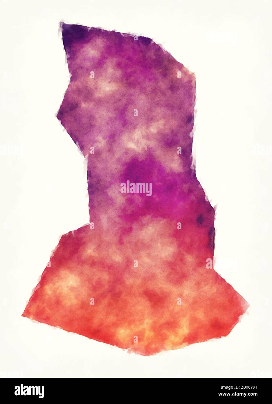 Arima municipality watercolor map of Trinidad Stock Photo - Alamy