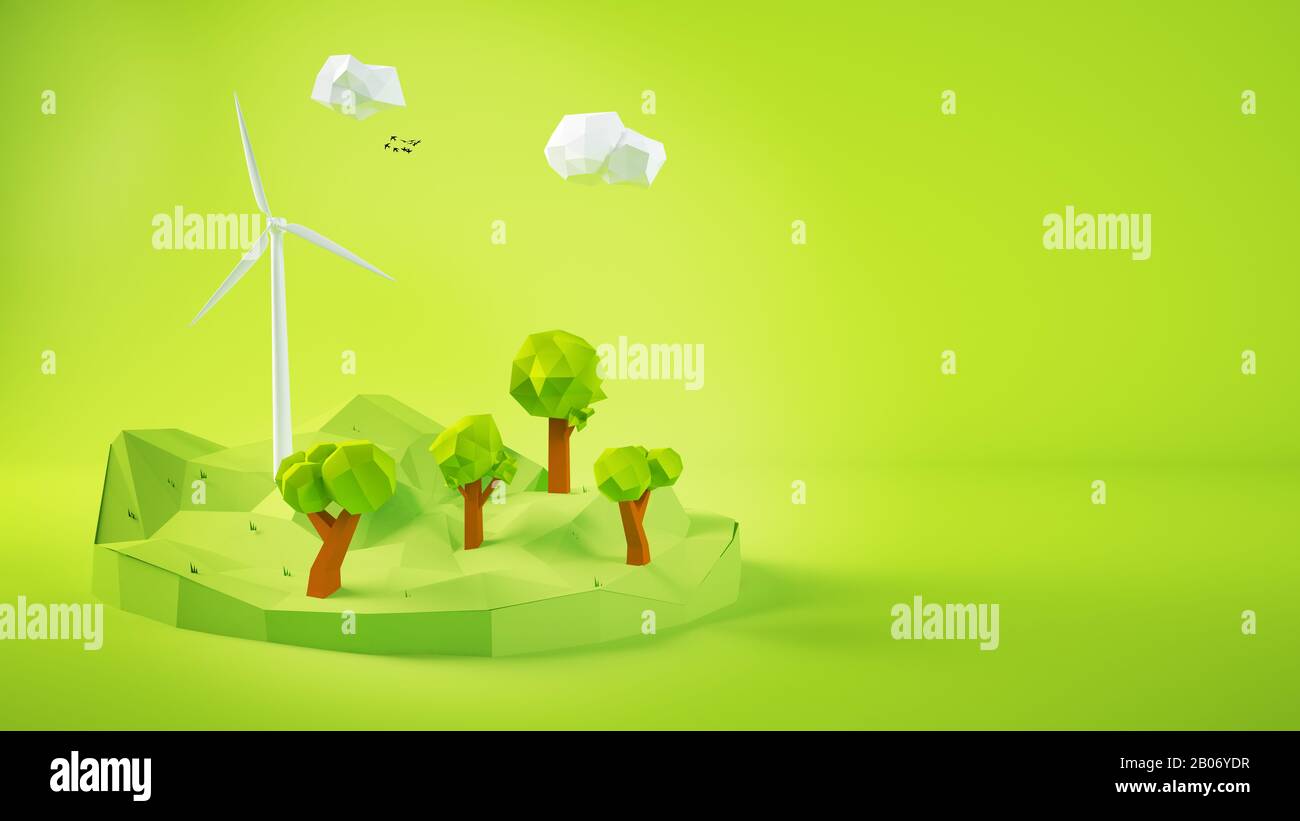 renewable energy generation eco concept 3d rendering Stock Photo - Alamy