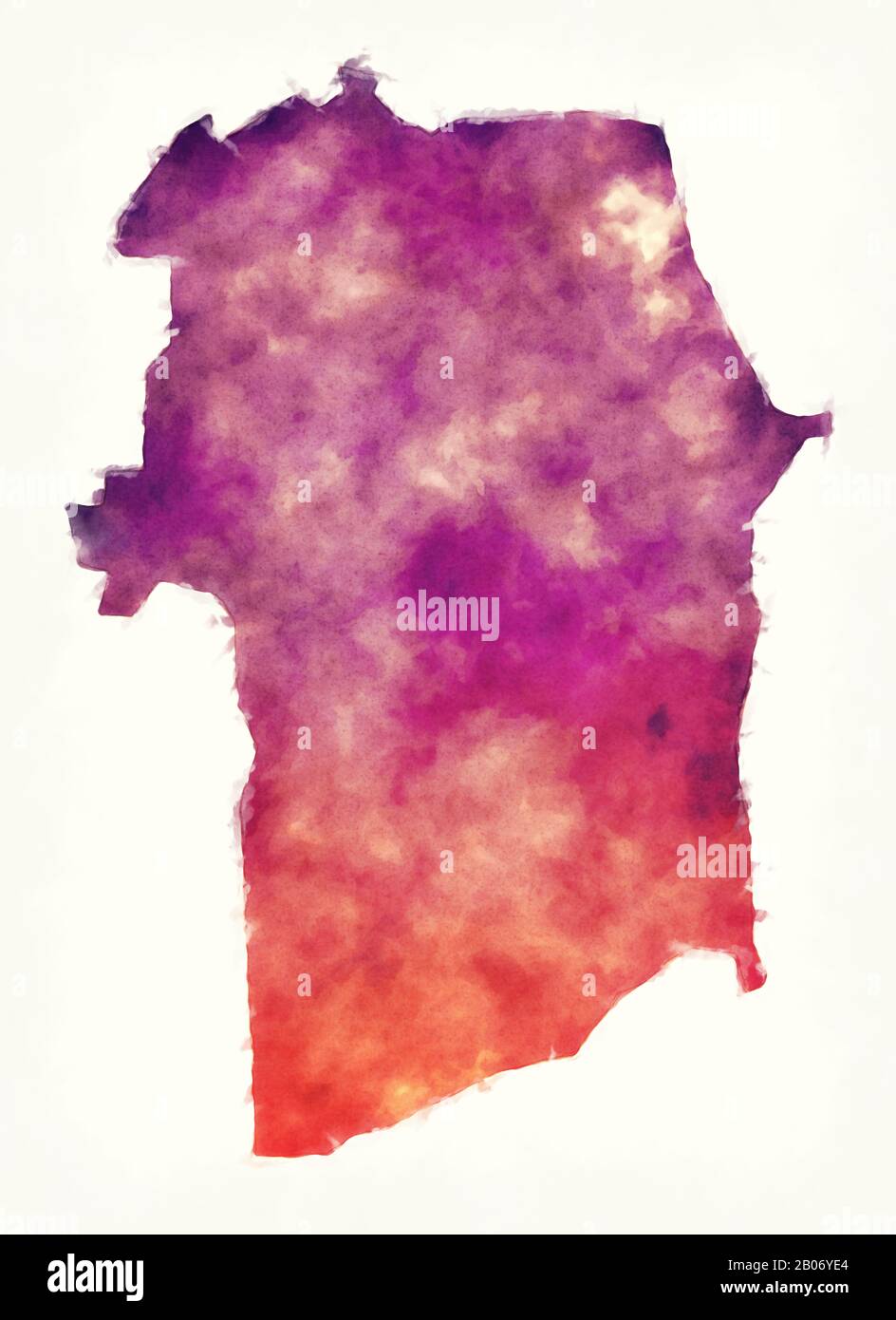 Mayaro–Rio Claro region watercolor map of Tobago Stock Photo - Alamy