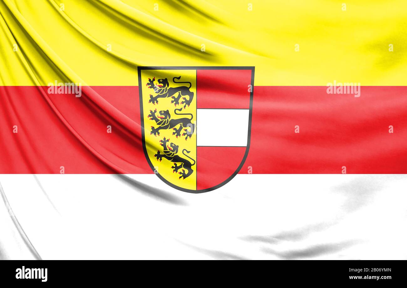 Realistic flag of Carinthia on the wavy surface of fabric Stock Photo ...