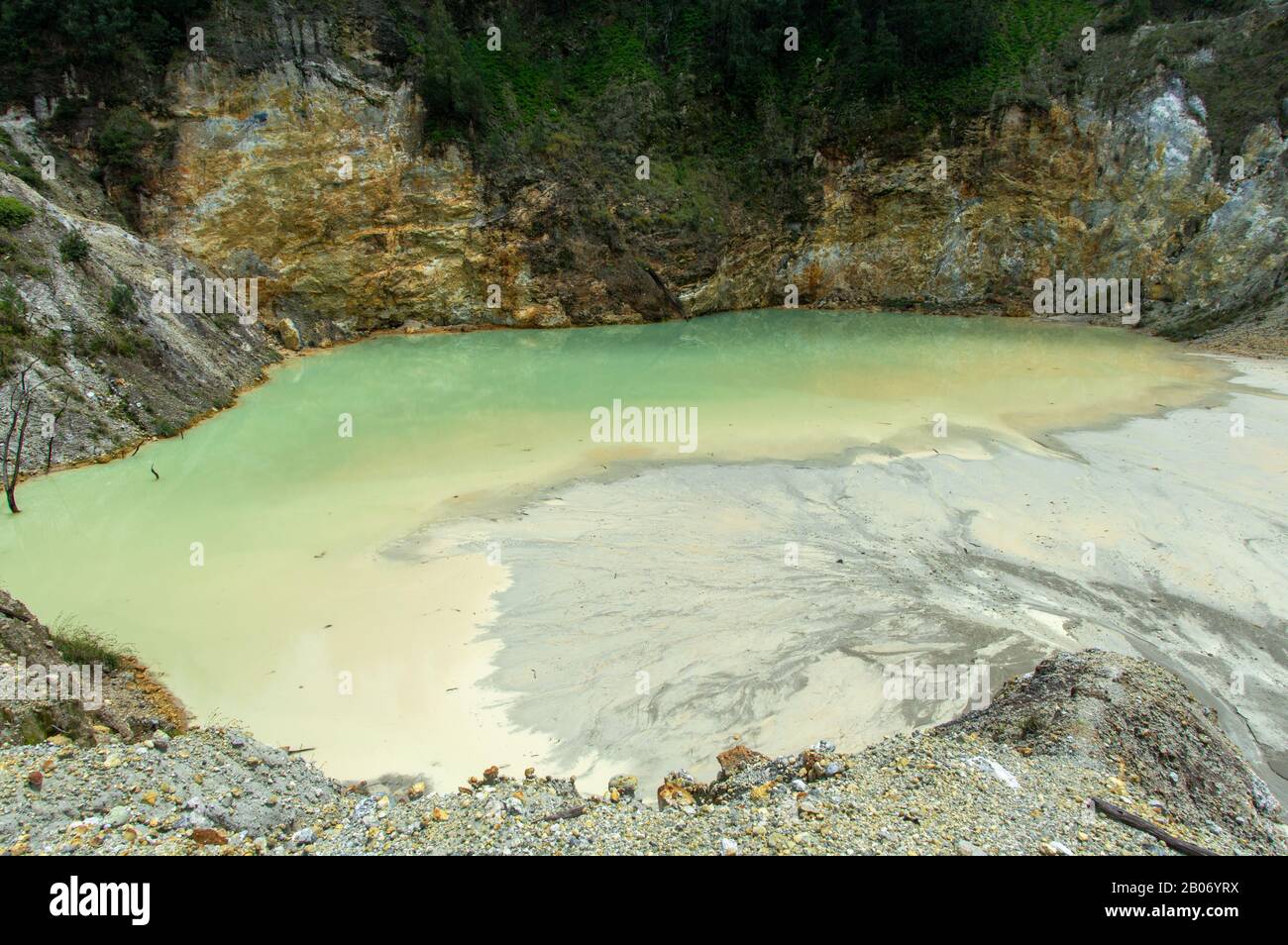 Colourful Sulphureous Crater lakes Wawo muda volcano in Flores in ...