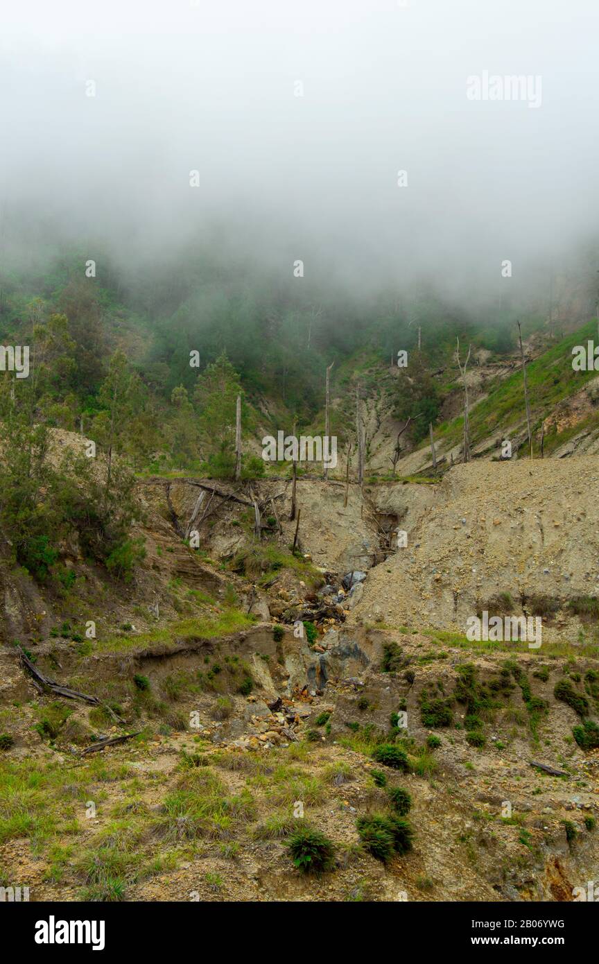 Colourful Sulphureous Rocks around the Crater lakes Wawo muda volcano ...