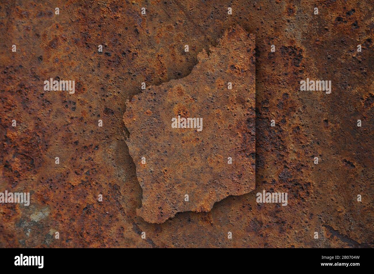 Map of Western Australia on rusty metal Stock Photo - Alamy