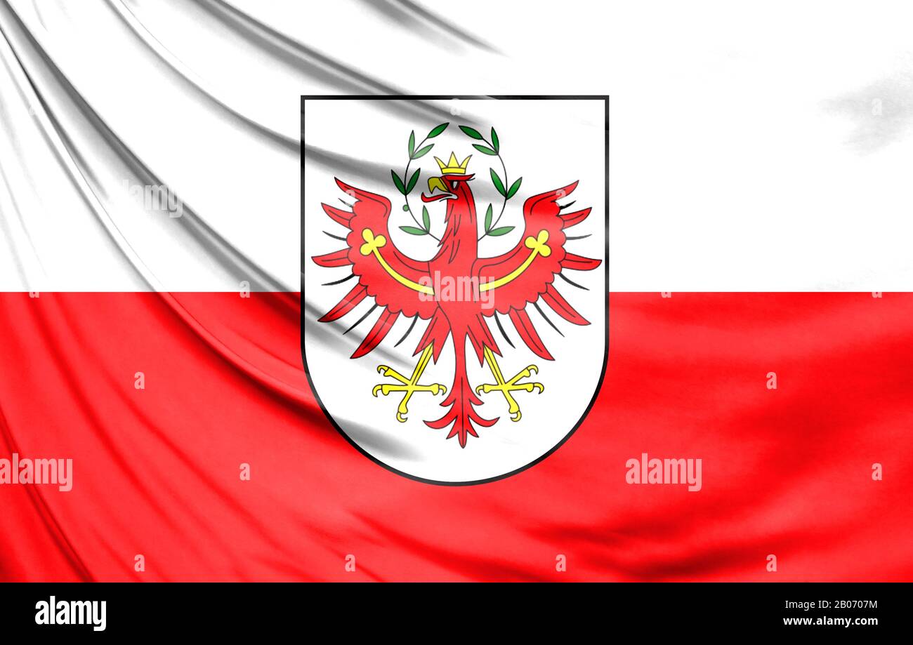 Realistic flag of Tyrol on the wavy surface of fabric Stock Photo - Alamy