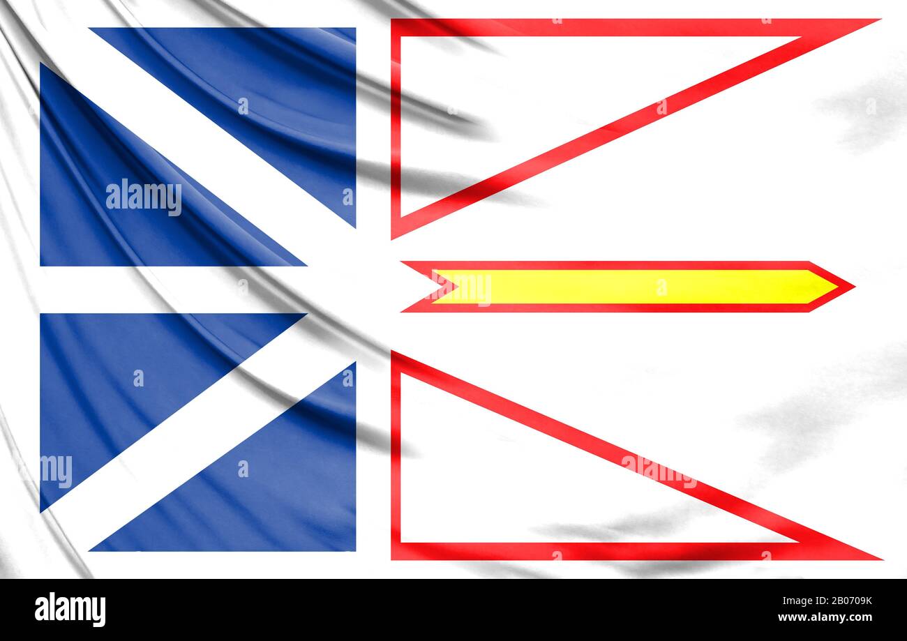 Realistic flag of Newfoundland and Labrador on the wavy surface of ...