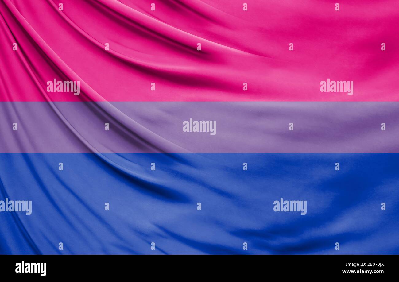 Realistic flag of bisexual on the wavy surface of fabric Stock Photo ...