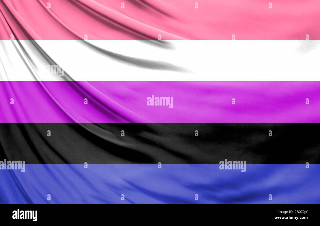 Realistic flag of genderfluid on the wavy surface of fabric Stock Photo ...