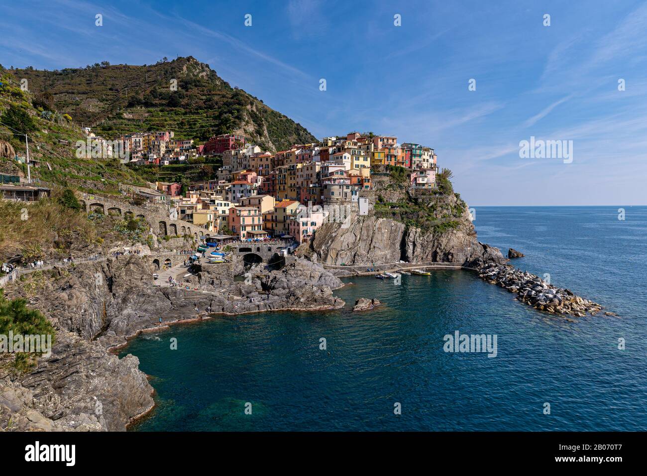 Manarola village popular european italian tourist destination in Cinque ...