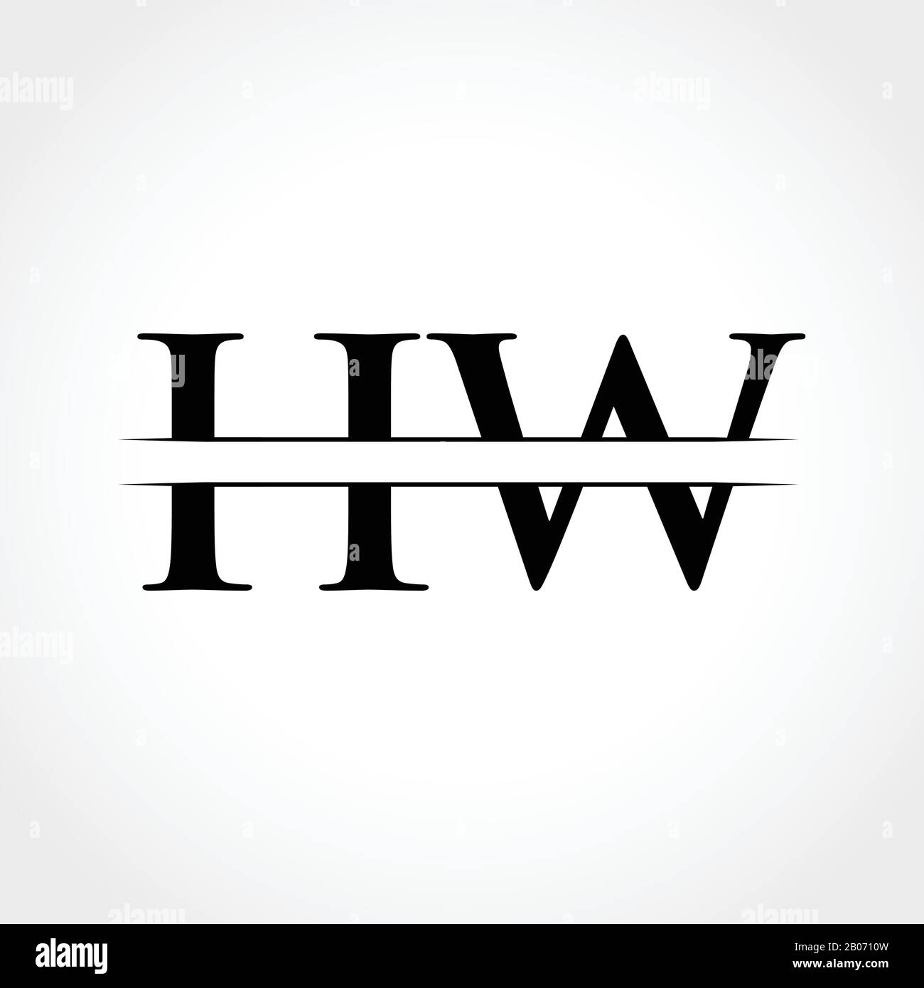 HW letter Type Logo Design vector Template. Abstract Letter HW logo ...