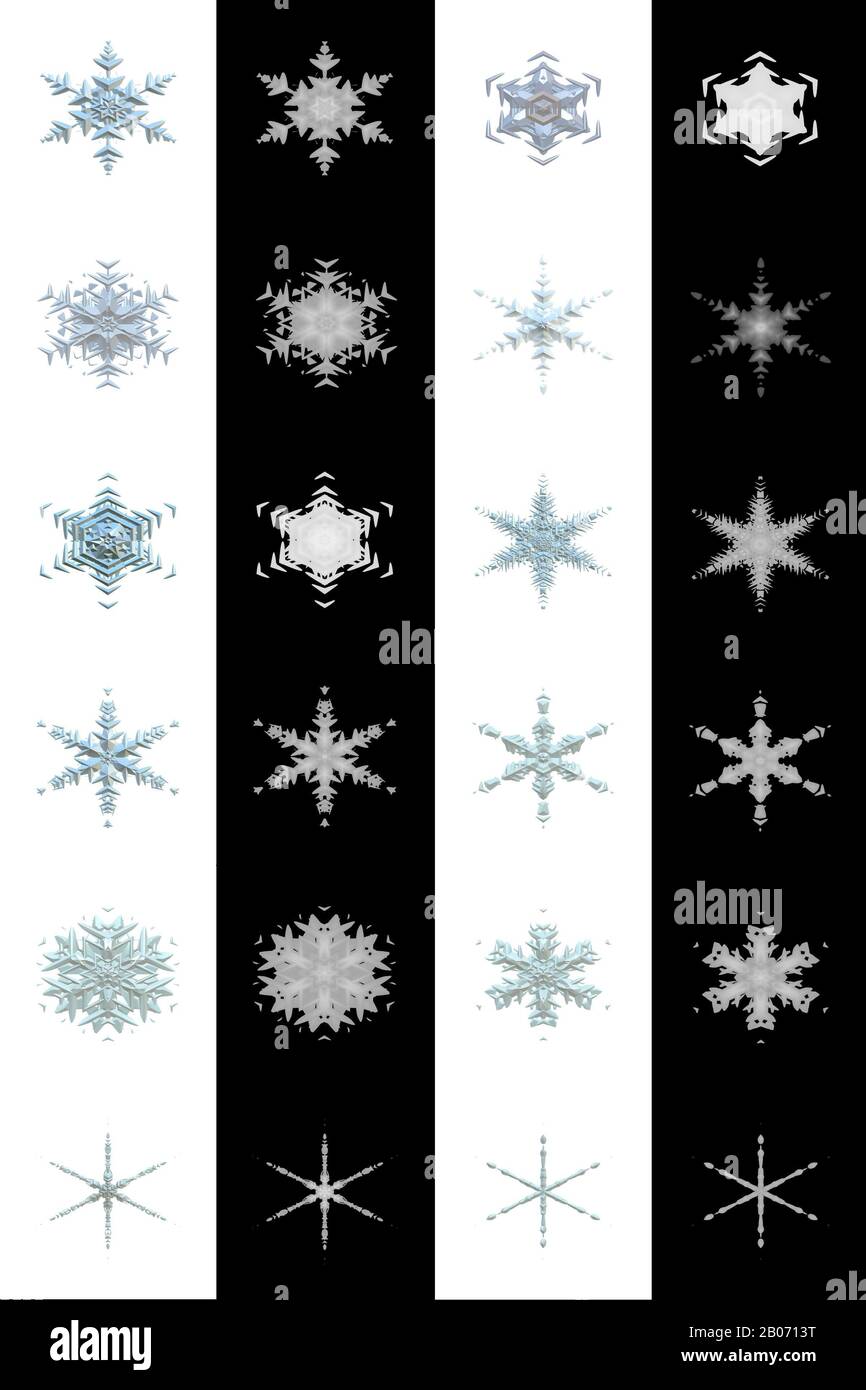 12 High Detailed Snowflakes with Alpha Keys Illustration Stock Photo ...
