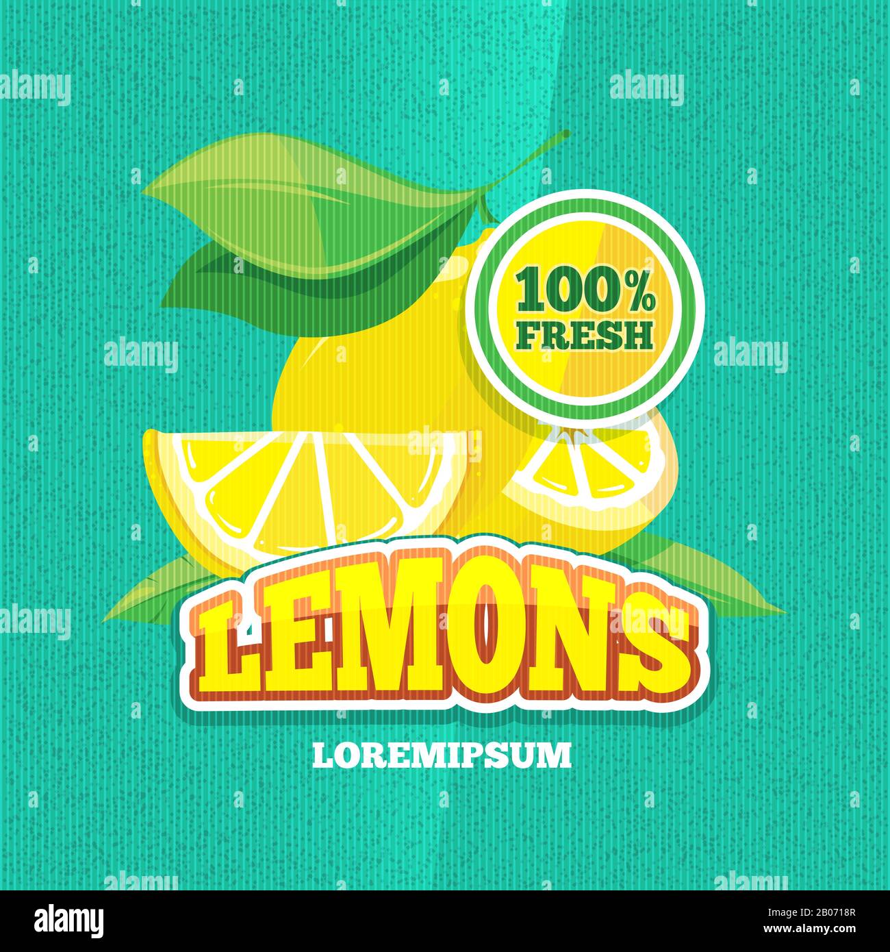 Vector retro poster with juicy fresh lemon, lemonade vintage background ...