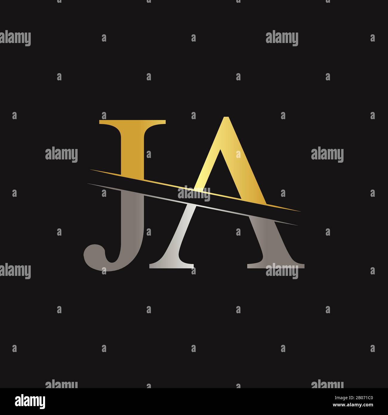 JA letter Type Logo Design vector Template. Abstract Letter JA logo ...
