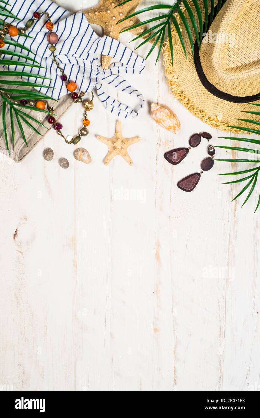 Summer travel background on white Stock Photo - Alamy