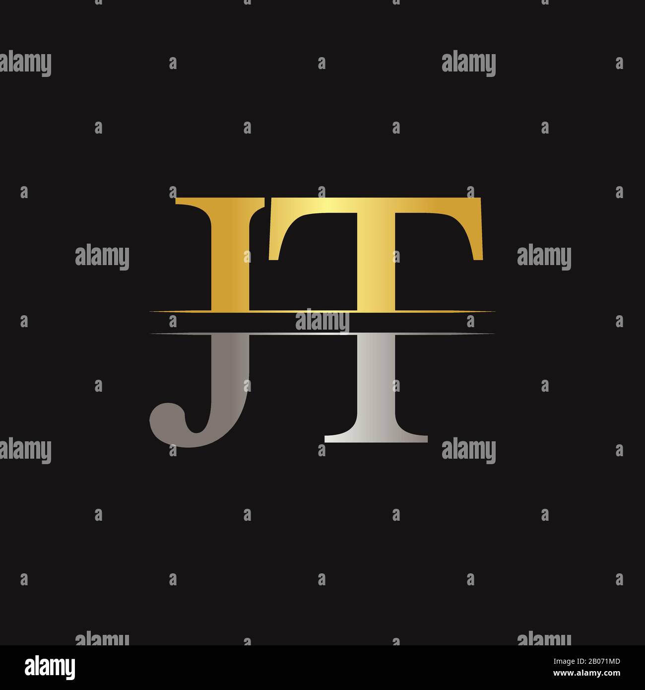 JT letter Type Logo Design vector Template. Abstract Letter JT logo ...