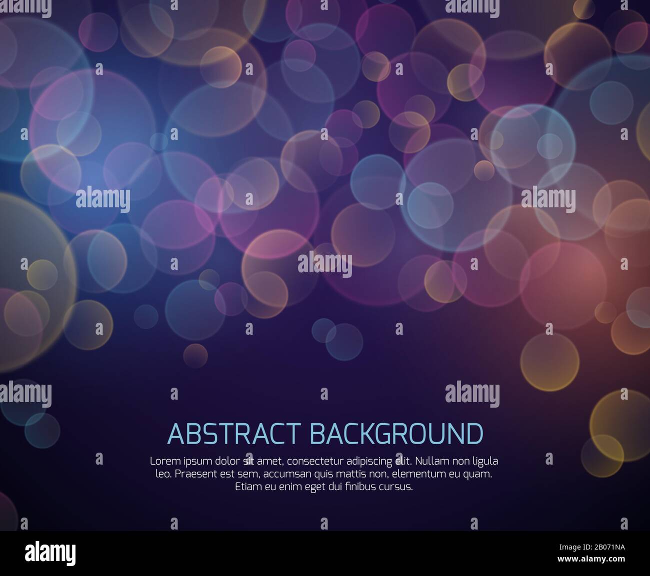 Abstract color bokeh vector background. Defocused backdrop with effect ...