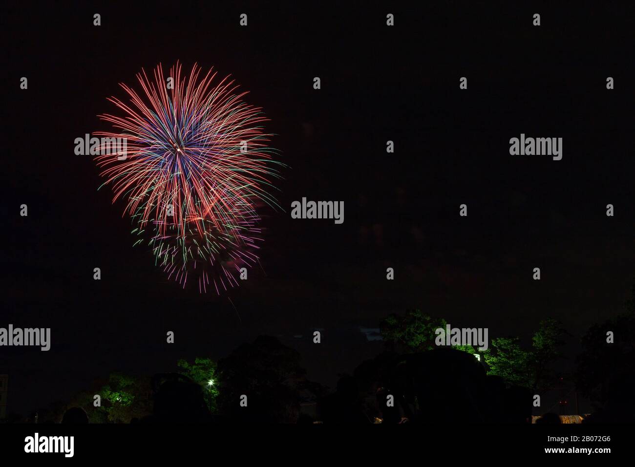 Colorful firework show on summer in Japan.,Hanabi matsuri Stock Photo ...