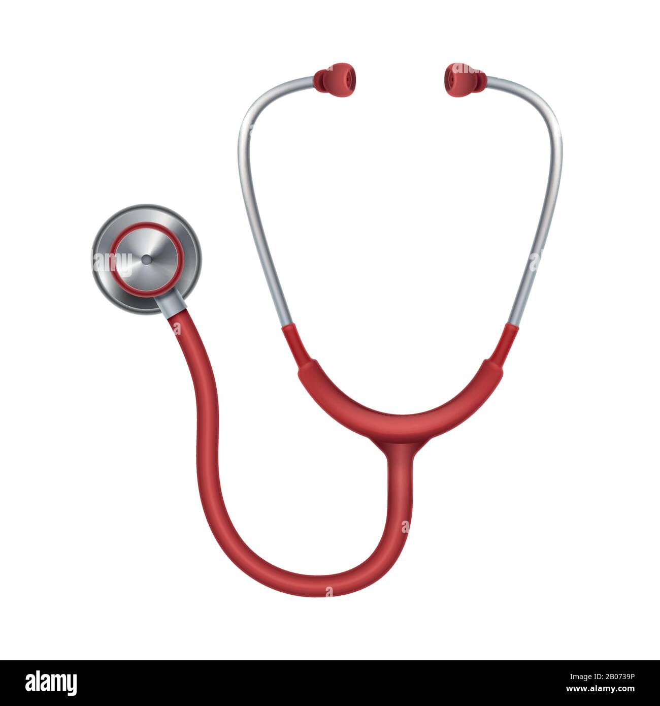 Realistic medical stethoscope, phonendoscope isolated on white ...