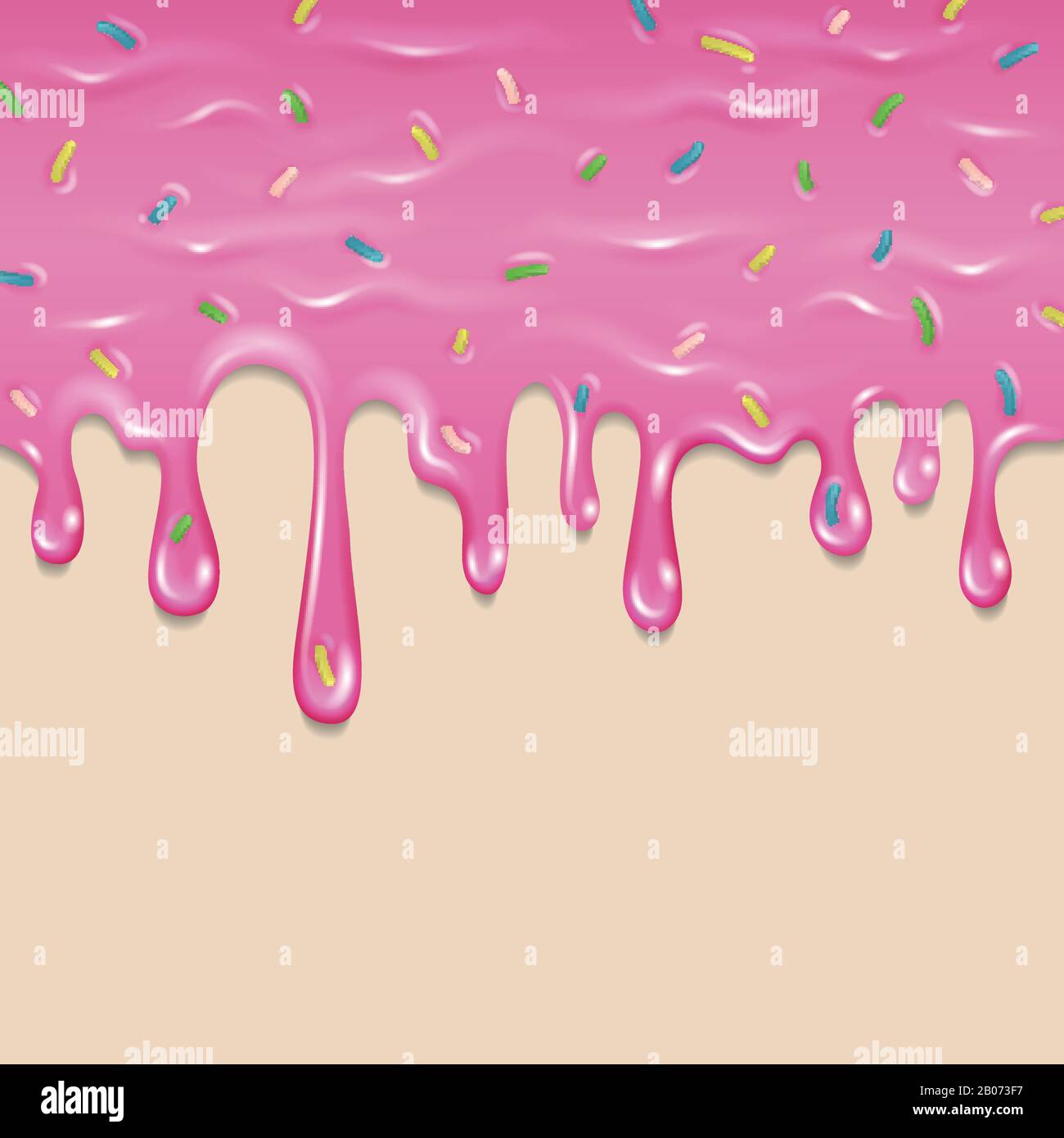 Dripping delicious pink doughnut vector seamless glaze. Sweet dessert ...