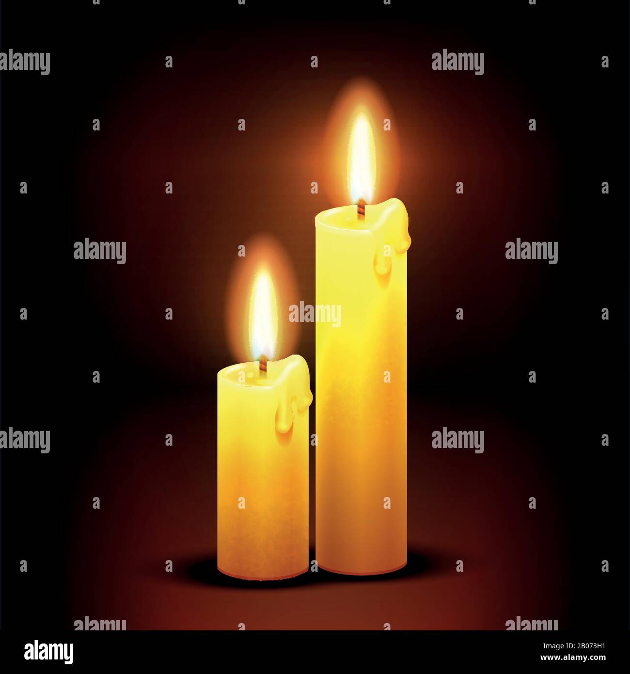Vector christian background with burning dinner candles. Candlelight ...